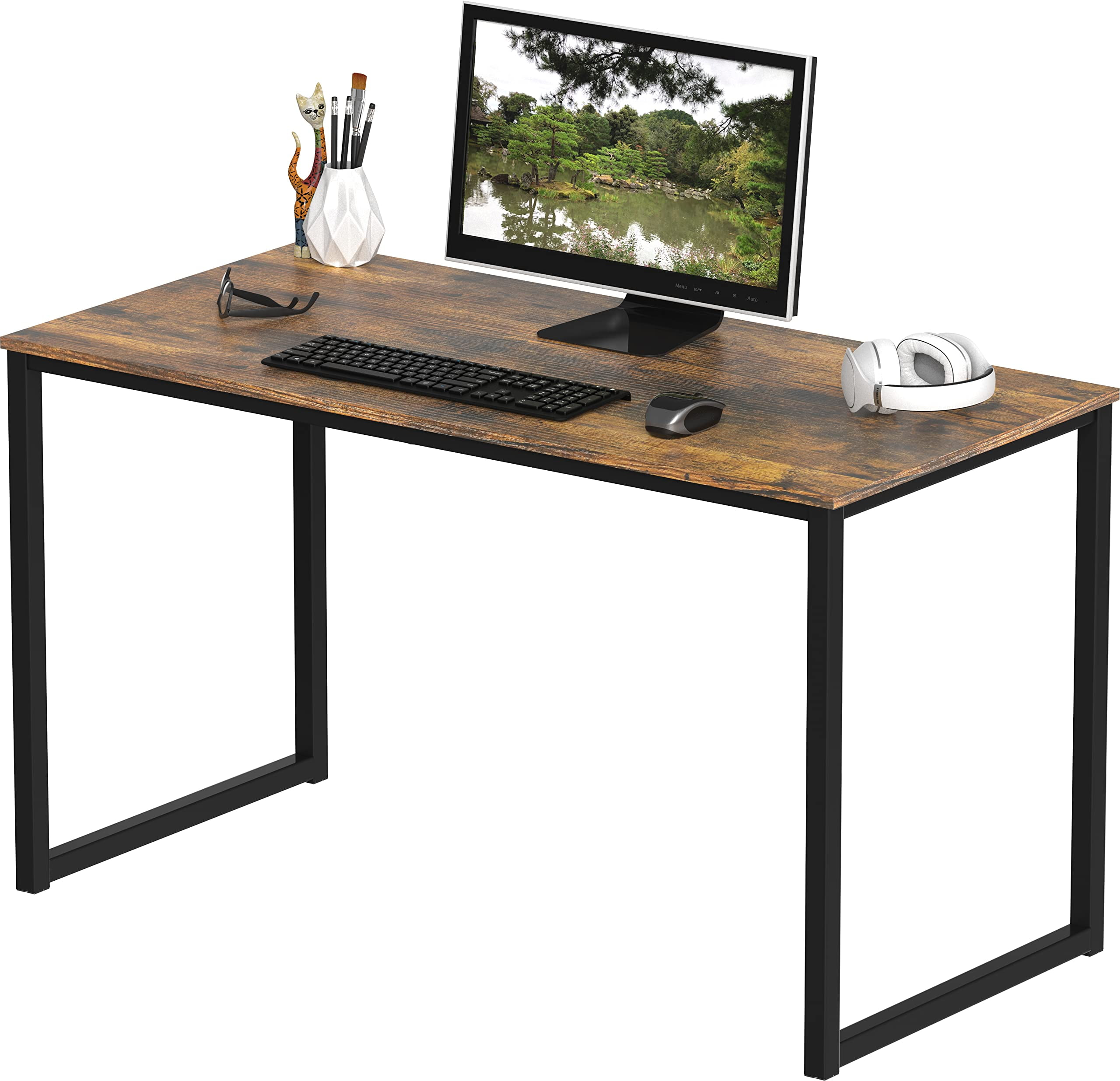 Mission 40 inches Computer Office Desk, Rustic Brown Wood - Walmart.com