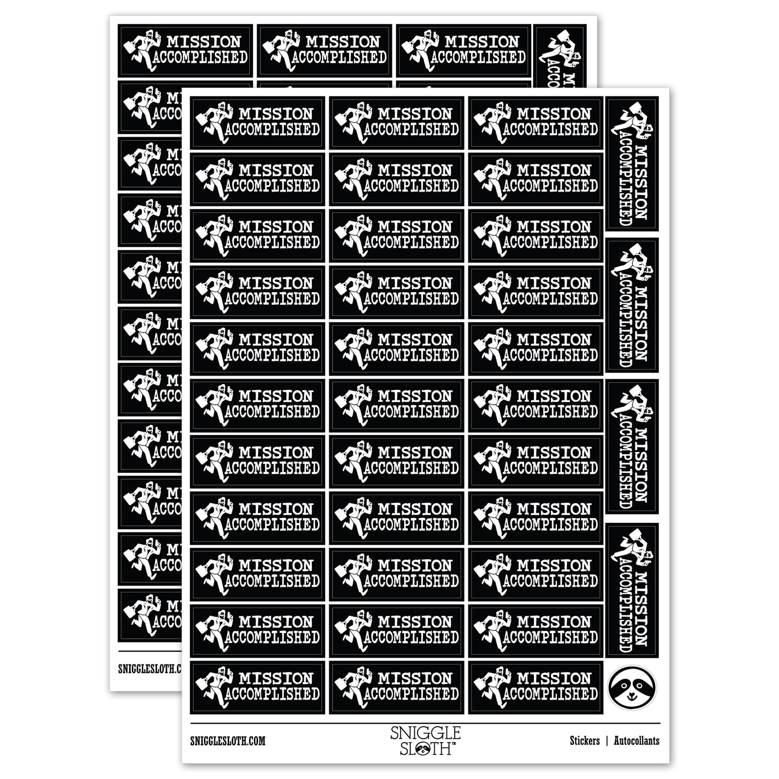 Mission Accomplished Spy Teacher Student School Sticker Set - Black ...