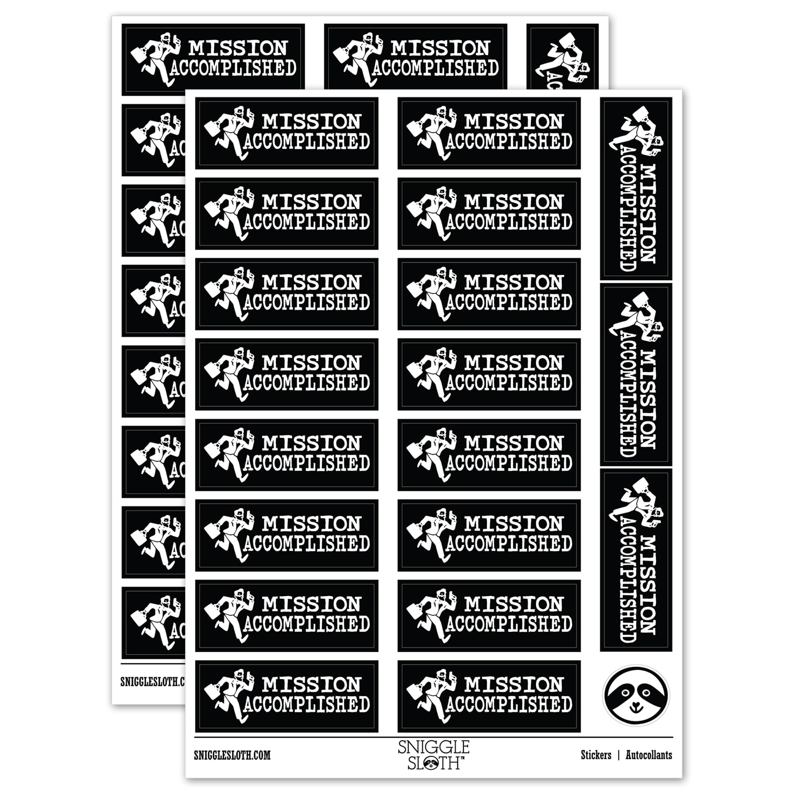 Mission Accomplished Spy Teacher Student School Sticker Set - Black ...