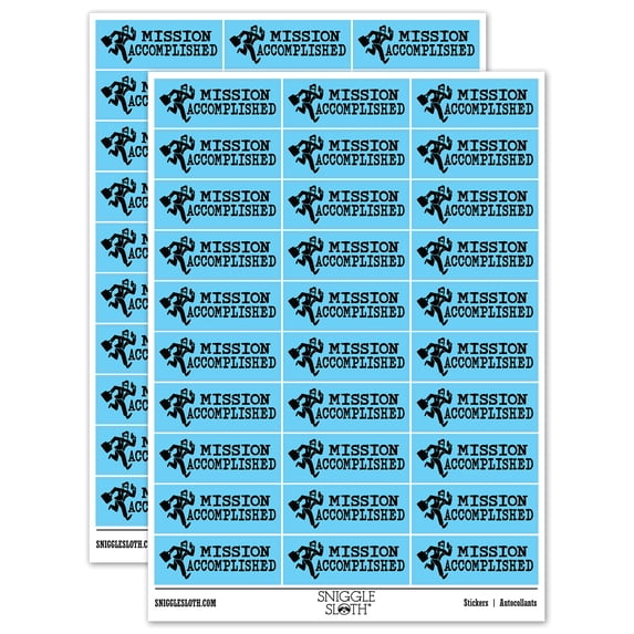 Mission Accomplished Spy Teacher Student School Sticker Set - Light ...