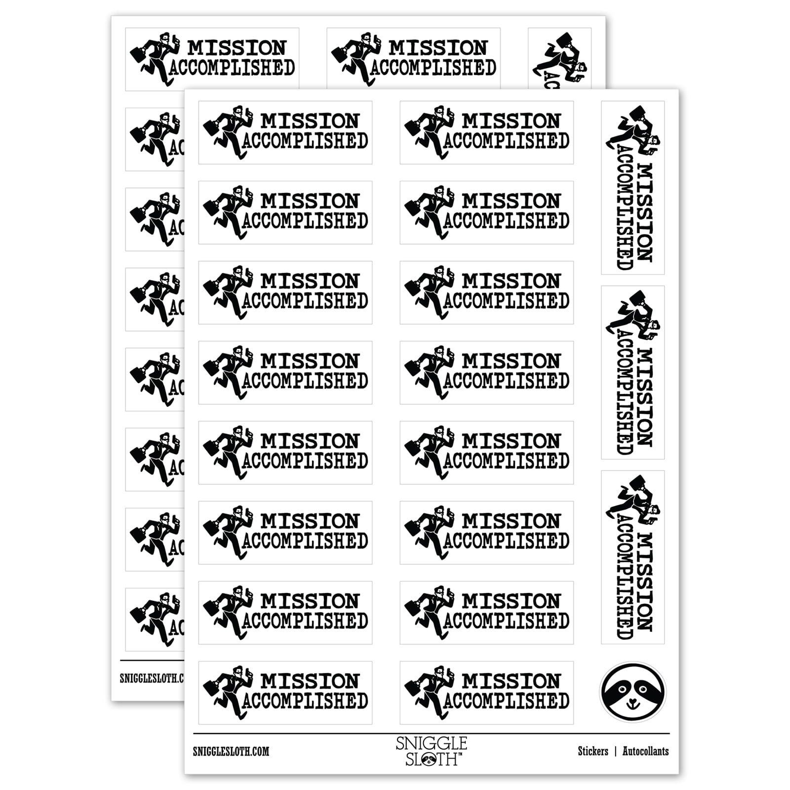 Mission Accomplished Spy Teacher Student School Sticker Set - White ...
