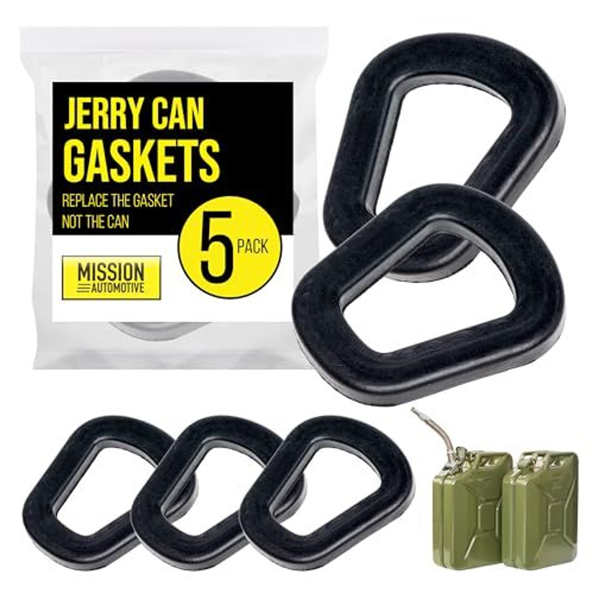 Mission Automotive 5-Pack Jerry Can Gaskets - Replacement for 20L NATO ...