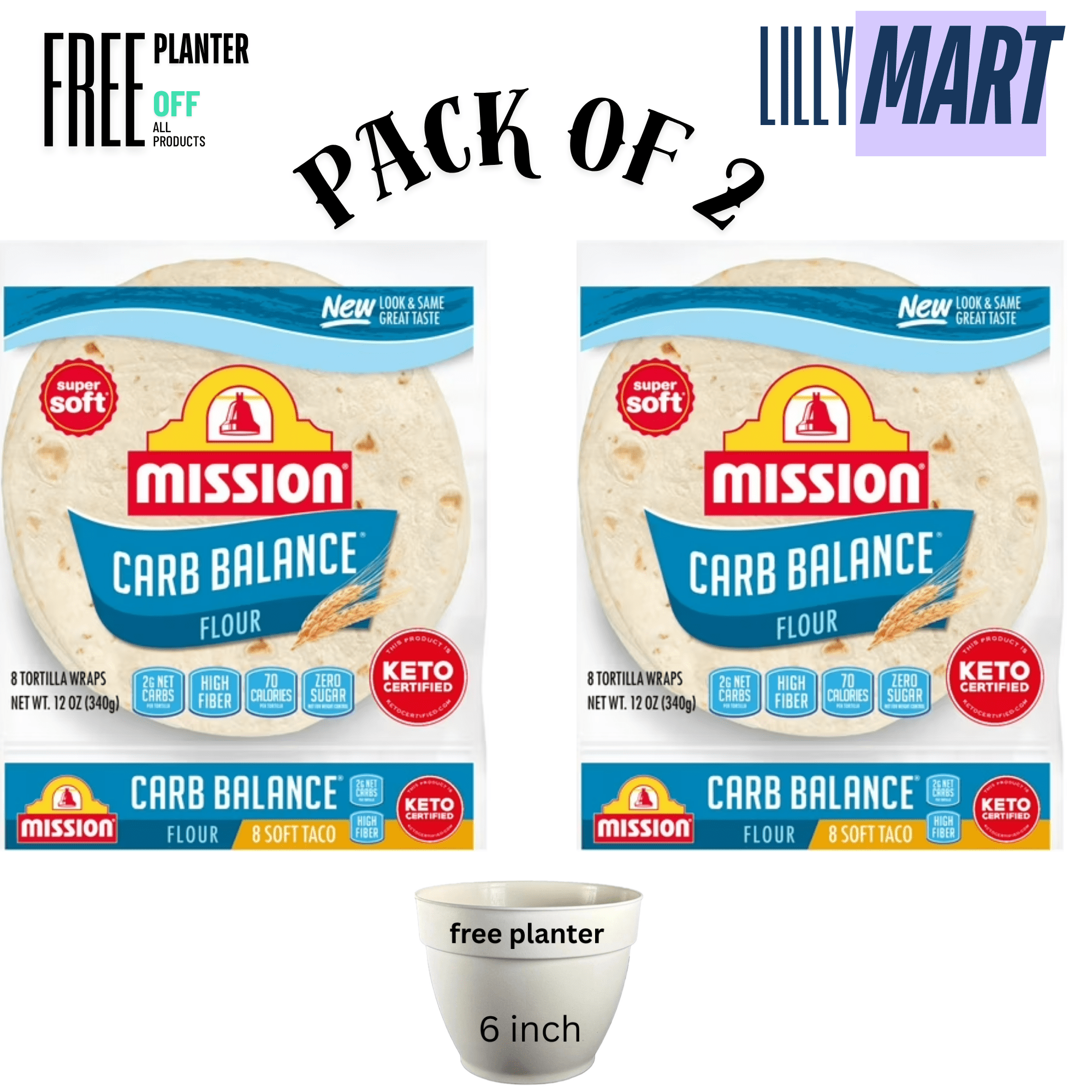 Mission Carb Balance Flour Tortillas, Soft Taco Size, 8 Count (pack of ...
