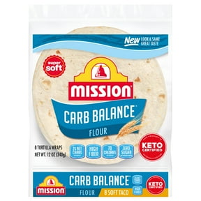 MISSION Carb Balance Flour Tortillas Burrito Size 6 Count Low Carb ...