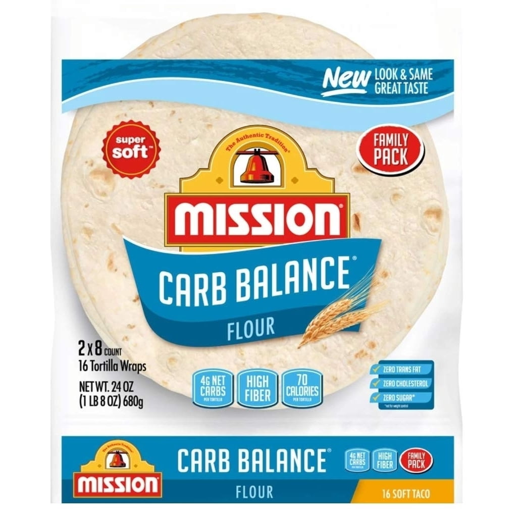 Mission Carb Balance Soft Taco Flour Tortillas 24 Total Ounce (16 Count ...