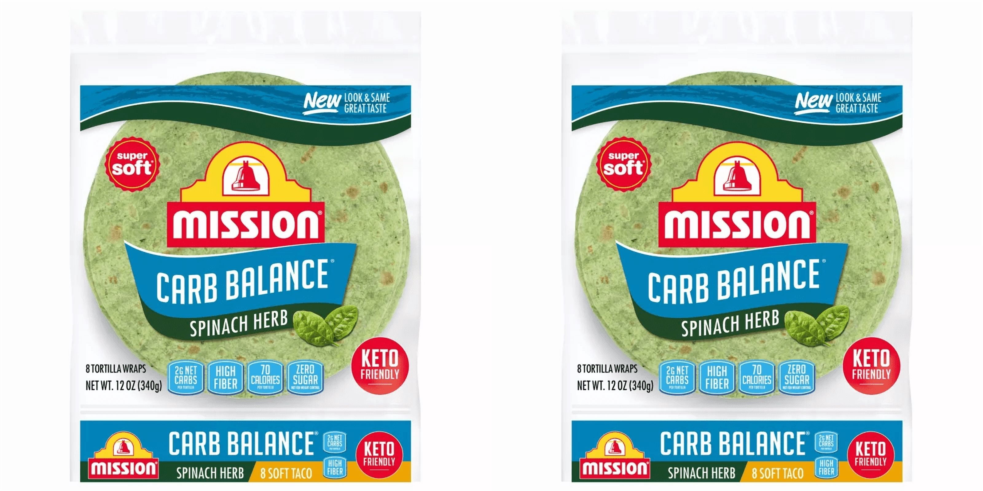 Mission Taco Size Soft Carb Balance Spinach & Herb Flour Tortillas ...