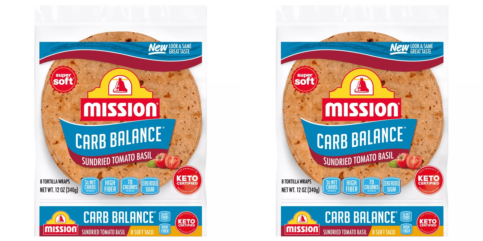 Mission Carb Balance Sundried Tomato Basil Tortilla Wraps 12oz 8ct pack ...