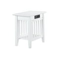 Mission Chair Side Table with Charger Station in White - Walmart.com