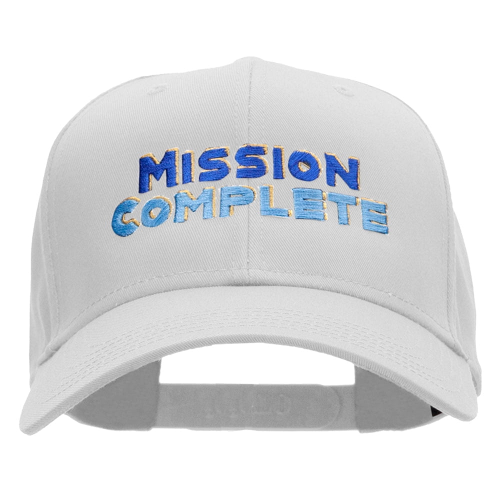 Mission Complete Embroidered Solid Cotton Twill Pro Style Cap - White ...