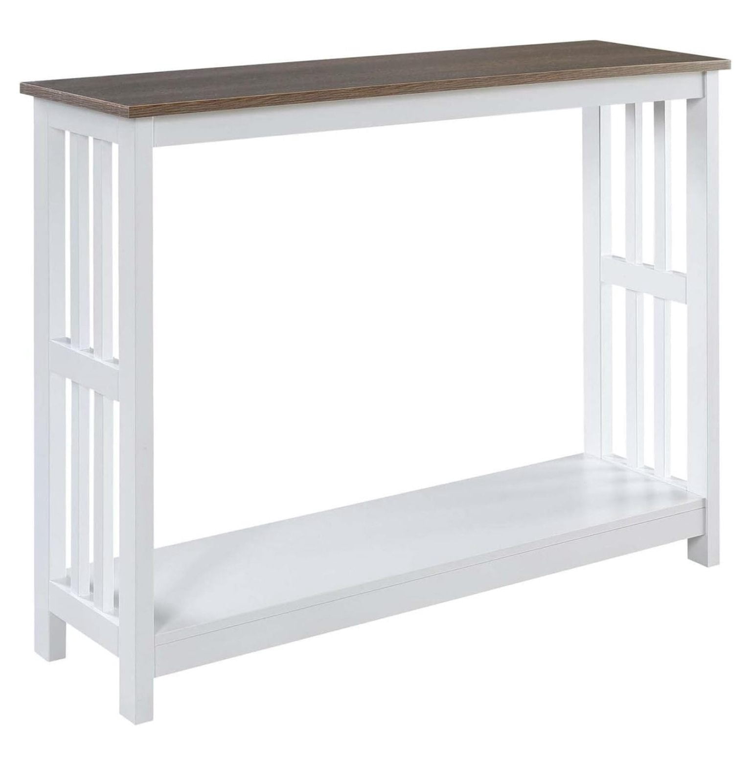 Mission Console Table with Shelf, Driftwood/White - Walmart.com