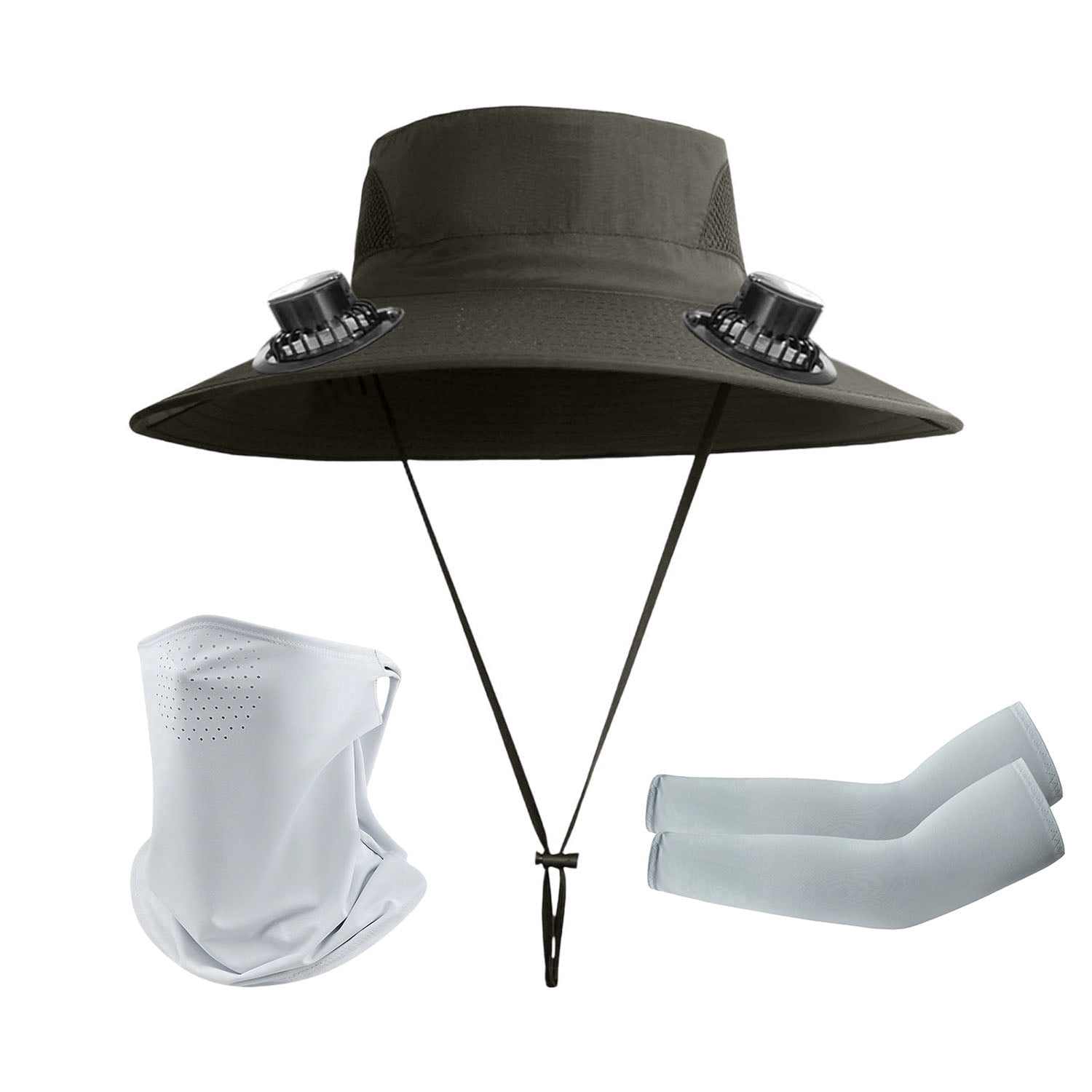 Mission Cooling Fishing Hat - Solar & USB Powered Built-in Fan Wide ...