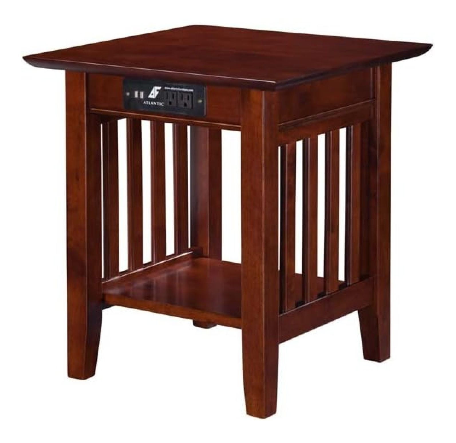Mission End Table with Charging Station, Walnut - Walmart.com