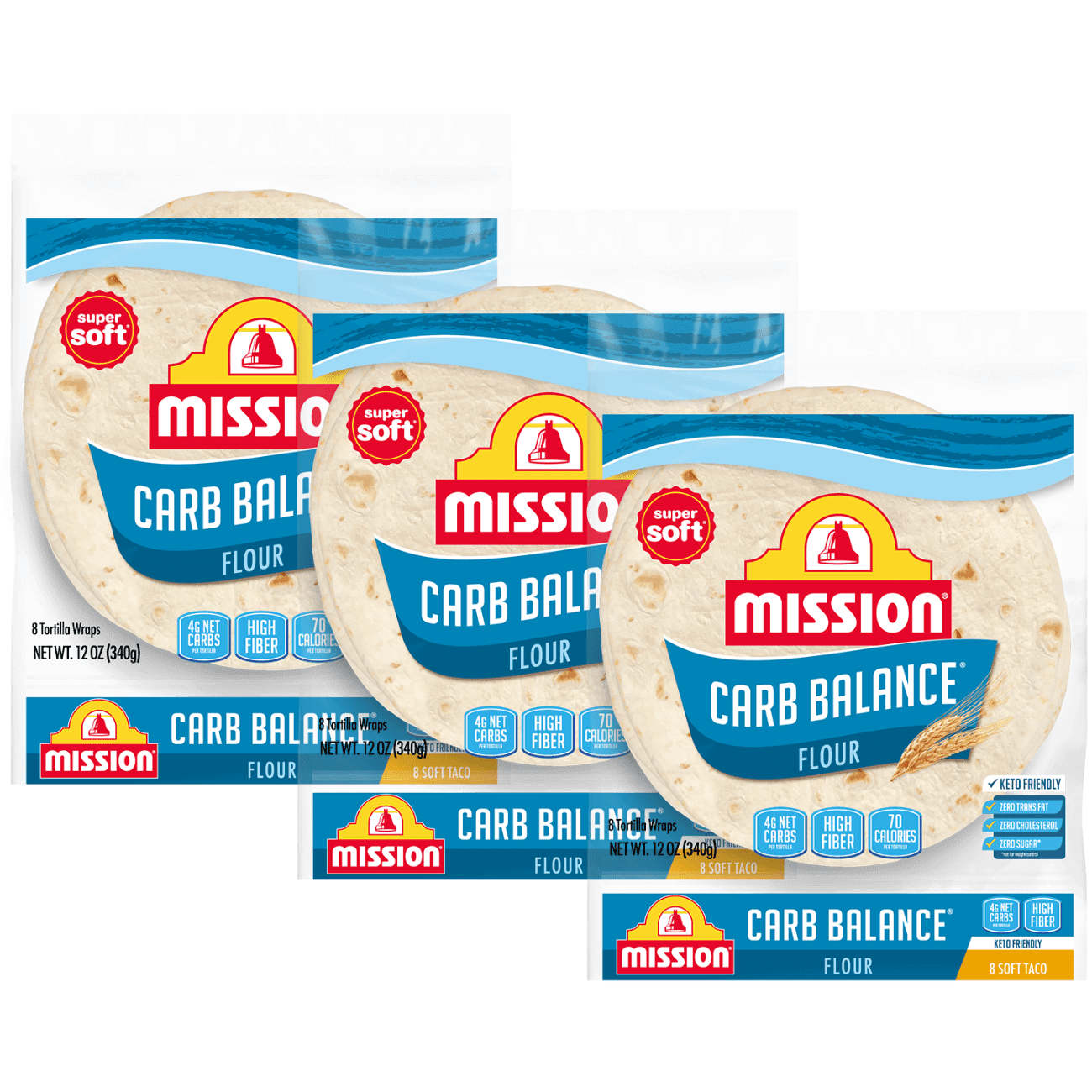 Mission Foods Carb Balance Soft Tortillas Flavor: Flour, 7.5 inch, Size ...