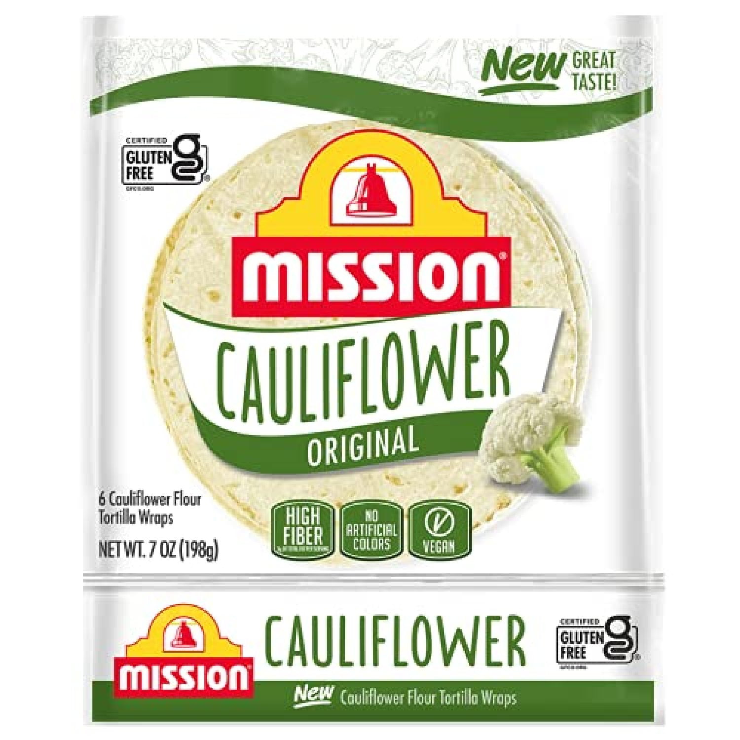 Mission Gluten Free Cauliflower Soft Taco WLSF, High Fiber, 6 Count - 2 ...