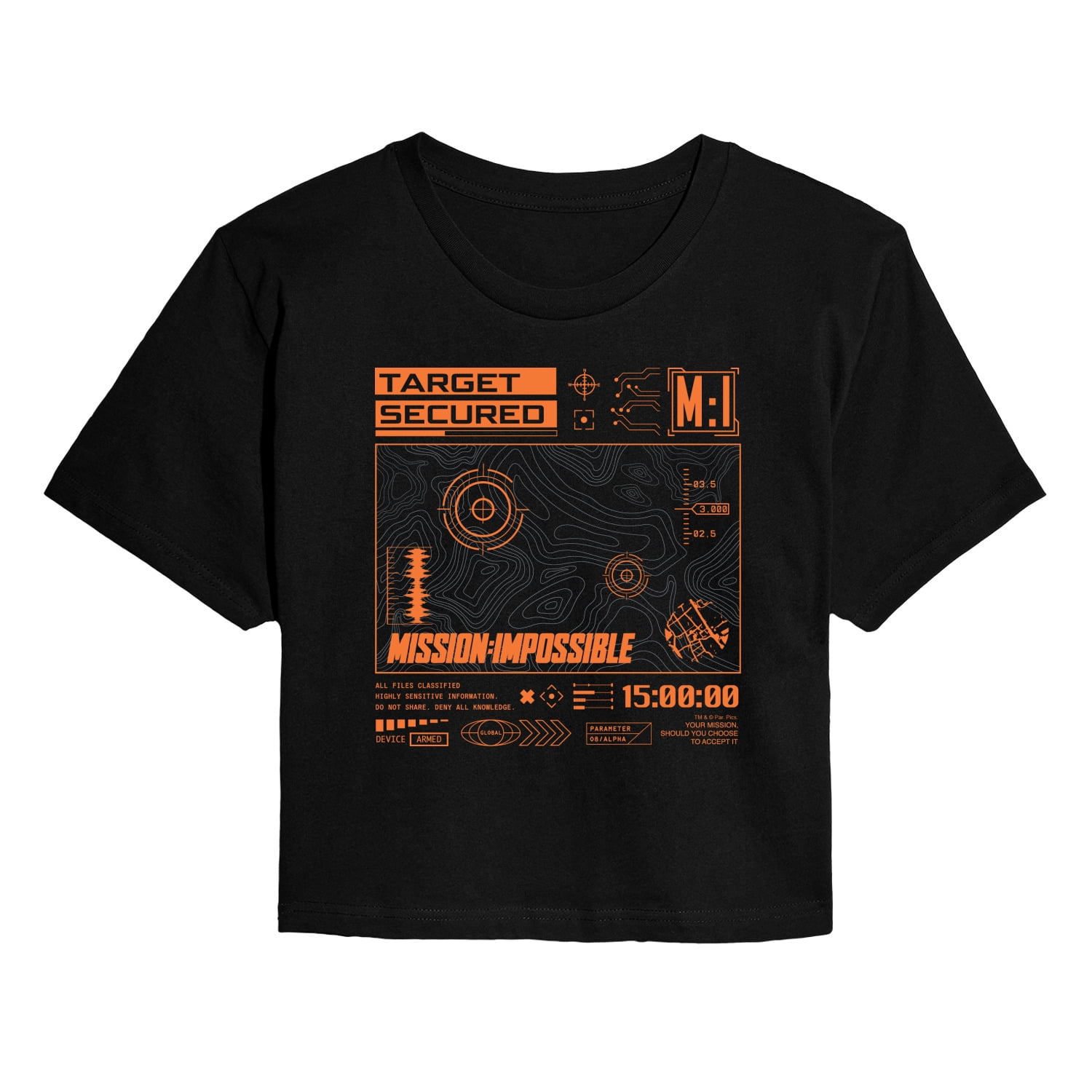Mission Impossible - Target Secured Radar - Juniors Cropped Graphic T ...