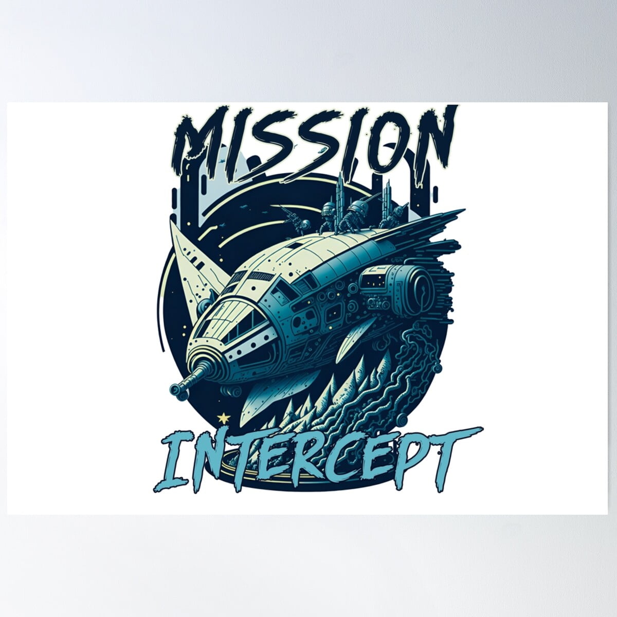 Mission Intercept Poster Wall Art, Modern Wall Decor For Living Room ...