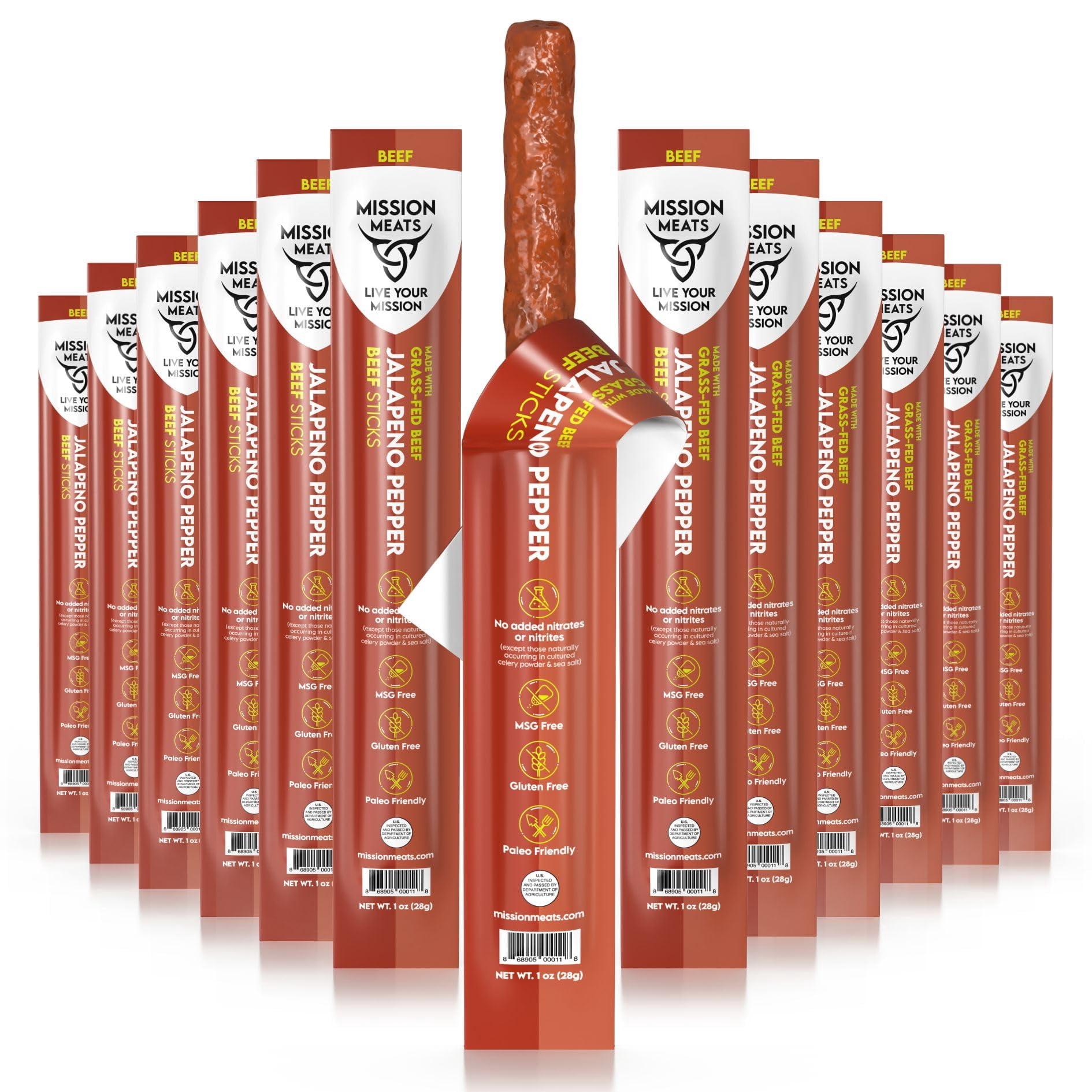 Mission Meats Beef Sticks SAF21 - 100% Grass Fed & Pasture Raised ...