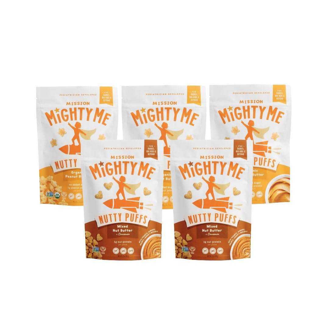 Mission Mighty Me Nutty Puffs Organic NSD3 Peanut + Variety Pack for ...