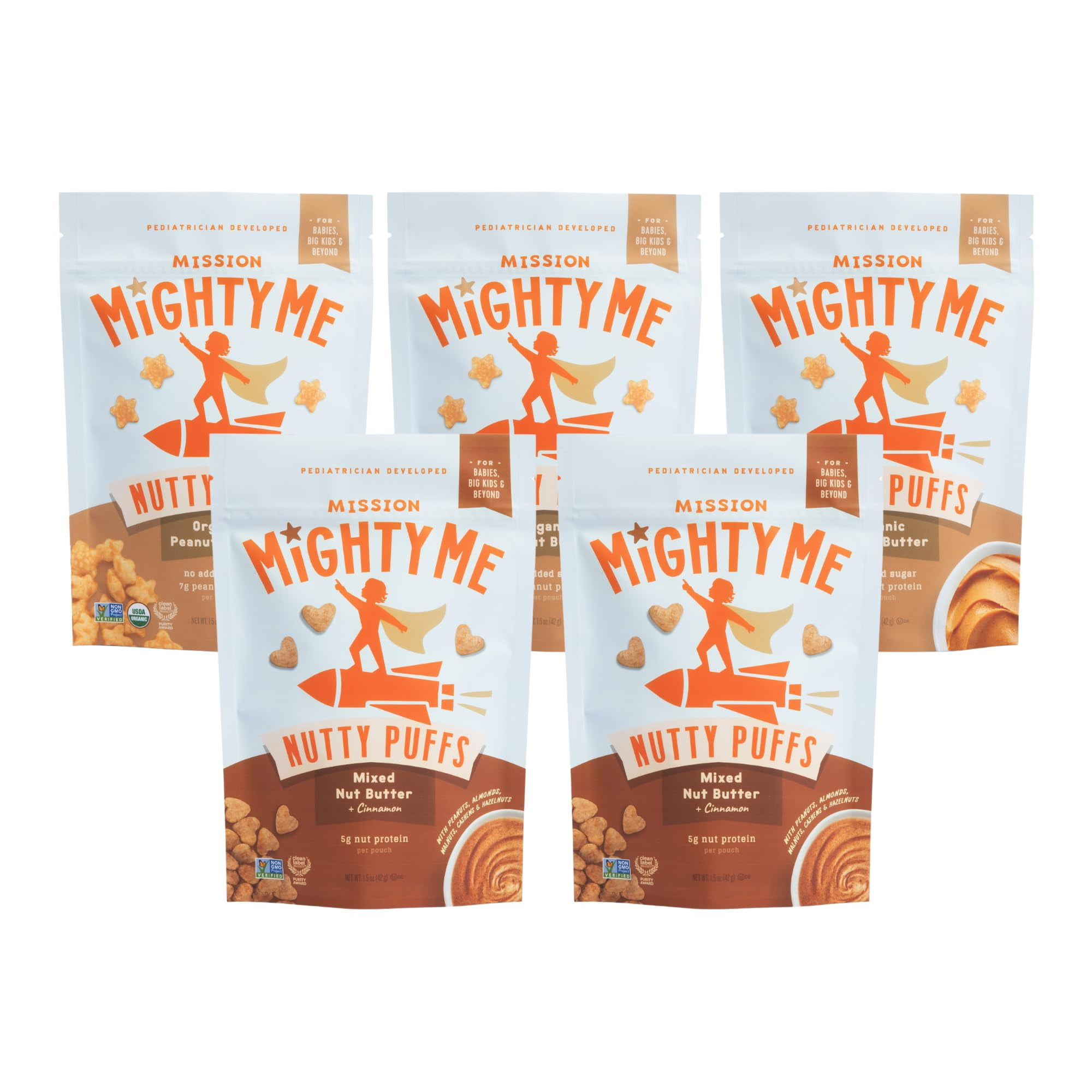 Mission Mighty Me Nutty XEF1 Puffs Peanut Butter + Mixed Pack ...