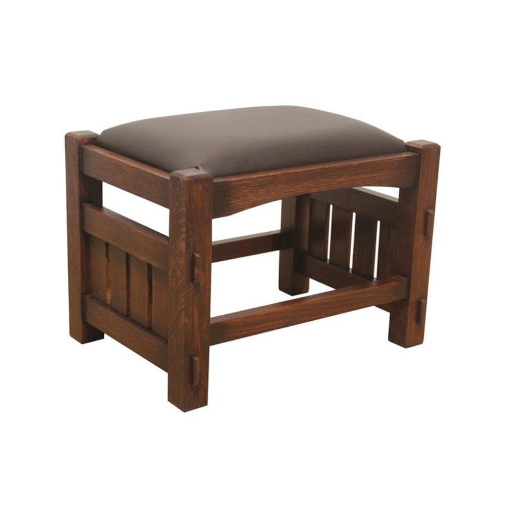 Mission Oak Foot Stool - Wide Spindles Walnut - Walmart.com