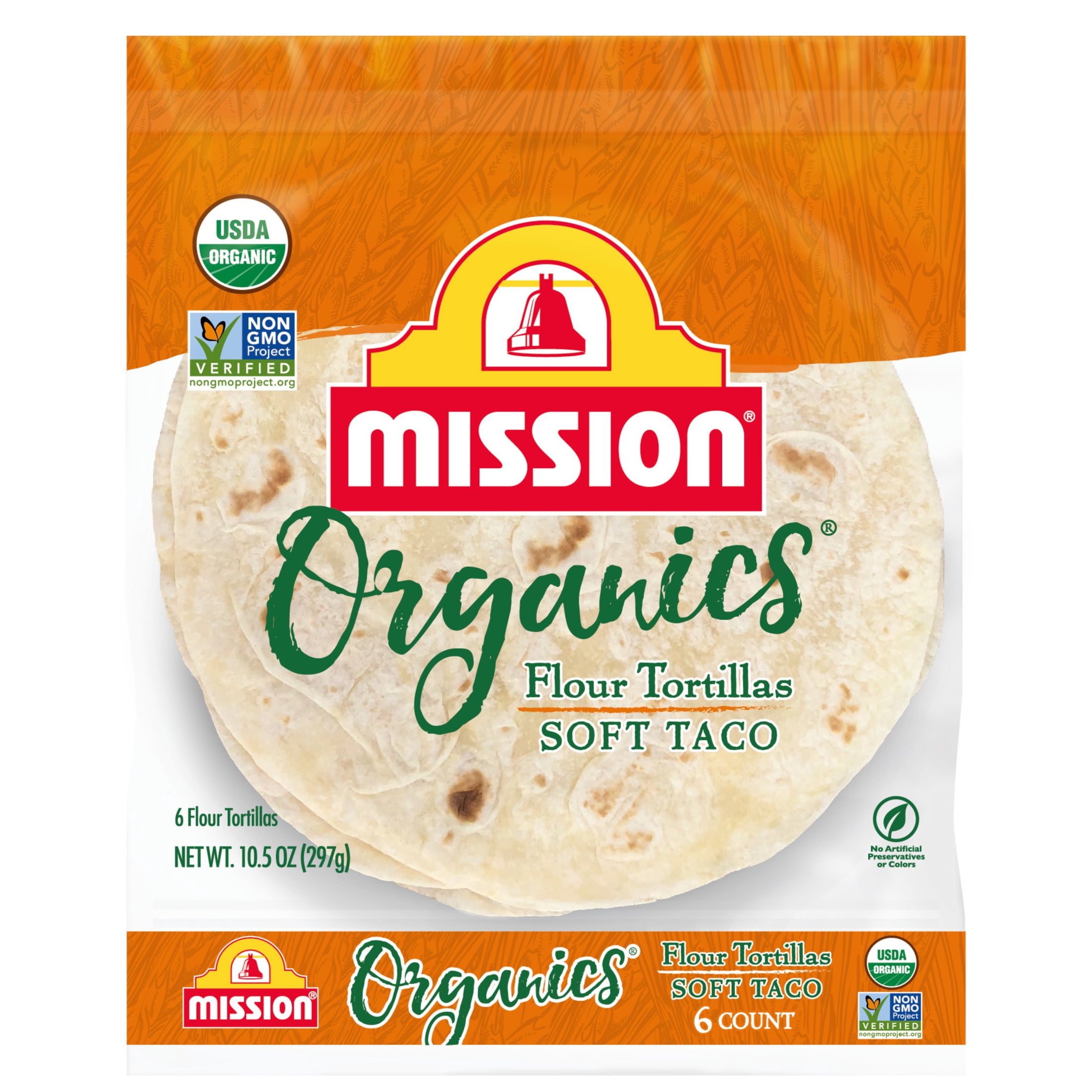 Soft Mission Organics Flour Tortillas, 6 Count - Walmart.com