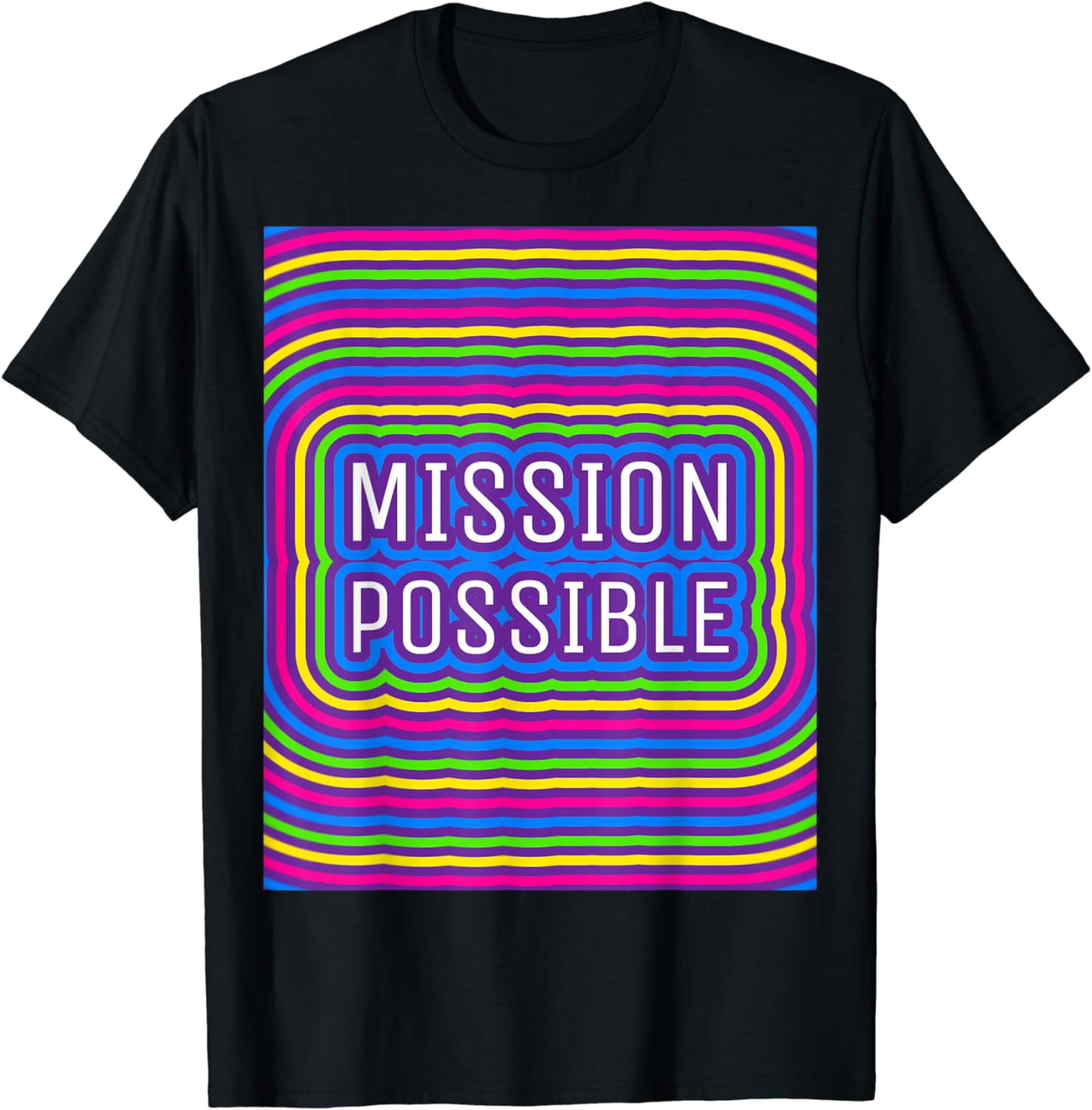 Mission Possible Motivational Retro Colorful School Teacher T-Shirt ...