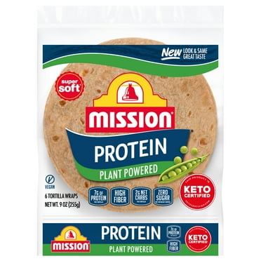 Mission Low Carb, Zero Sugar, Soft Flour Burrito Tortillas, 15 oz, 6 ...