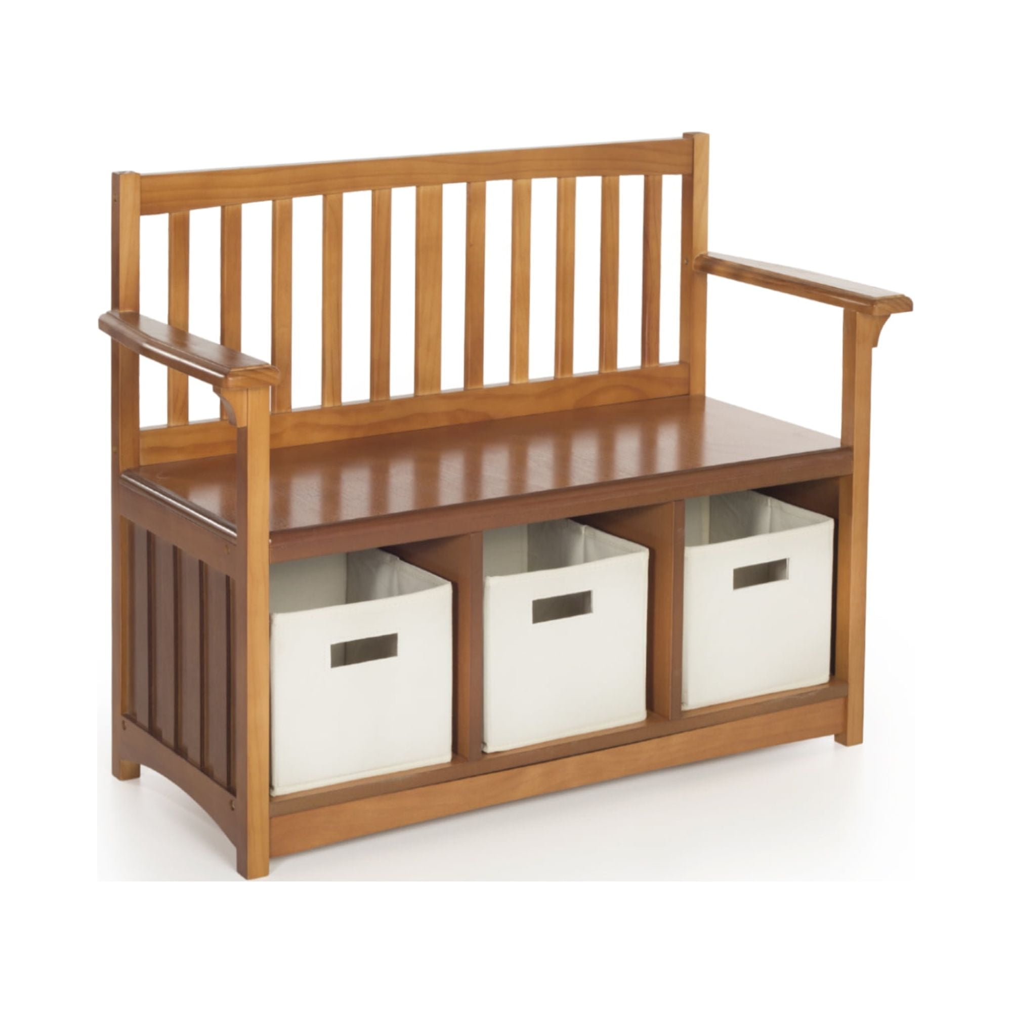 Mission Storage Bench with Bins - Walmart.com