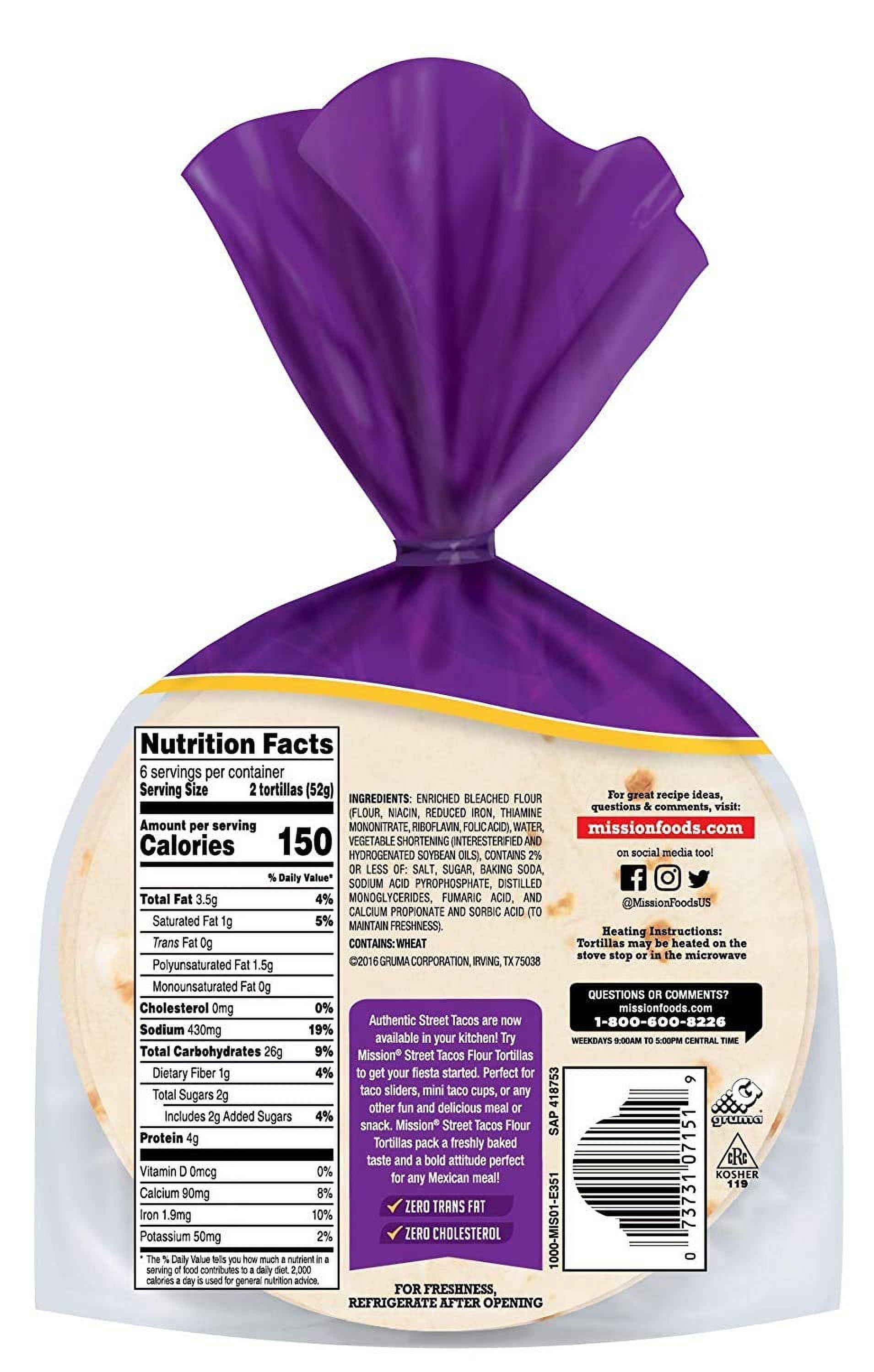 Mission Street Taco Flour , Trans , Mini Soft Taco Size - 2 Packs ...