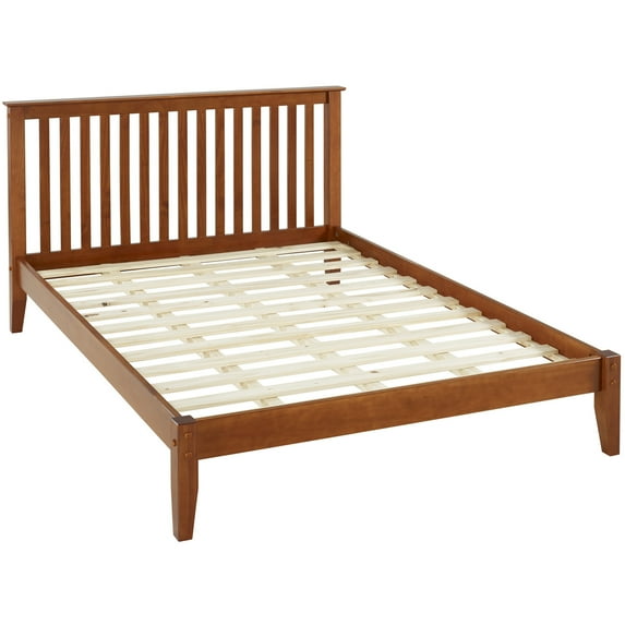 Mission Style King Size Platform Bed - Cherry Finish - Walmart.com