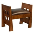 Mission Style Oak and Leather Foot Stool - Model A31 - Walmart.com