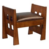 Mission Style Oak and Leather Foot Stool - Model A31 - Walmart.com