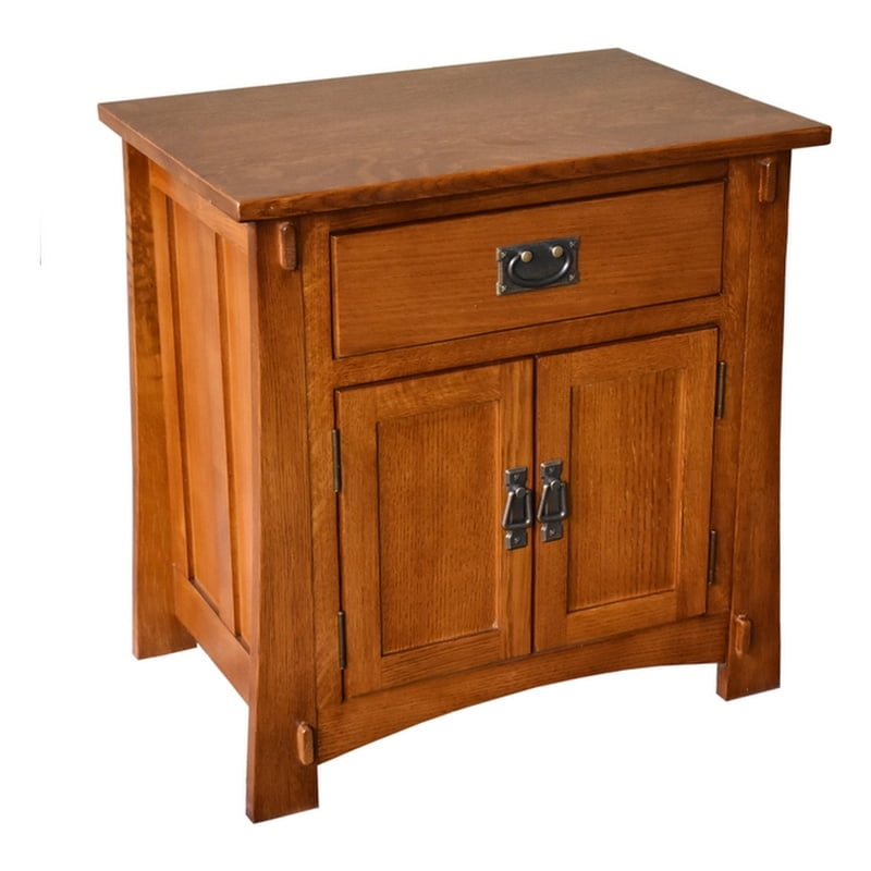 Mission Style Solid Oak Nightstand Model A3 - Michael's Cherry - Walmart.com