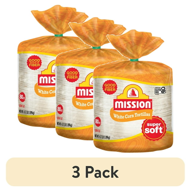 (3 pack) Mission Super Soft White Corn Tortillas, 80 Count - Walmart.com