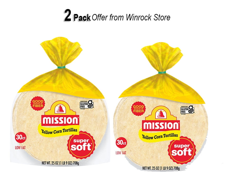 Mission Super Soft Yellow Corn Tortillas, 25 oz, 30 Count (2 Packs ...