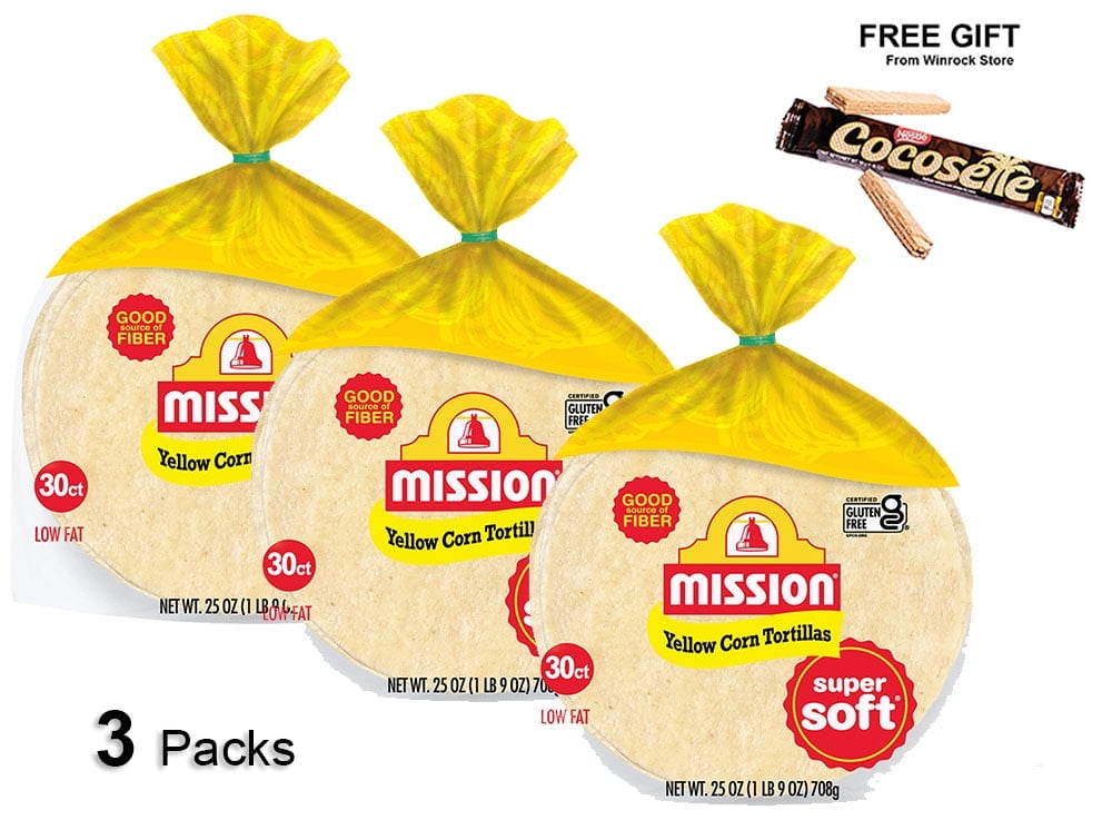 Mission Super Soft Yellow Corn Tortillas, 27.5 oz, 30 Count (3 Packs ...
