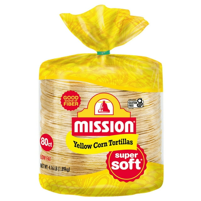 Mission Super Soft Yellow Corn Tortillas, 73.3 oz, 80 Count - Walmart.com