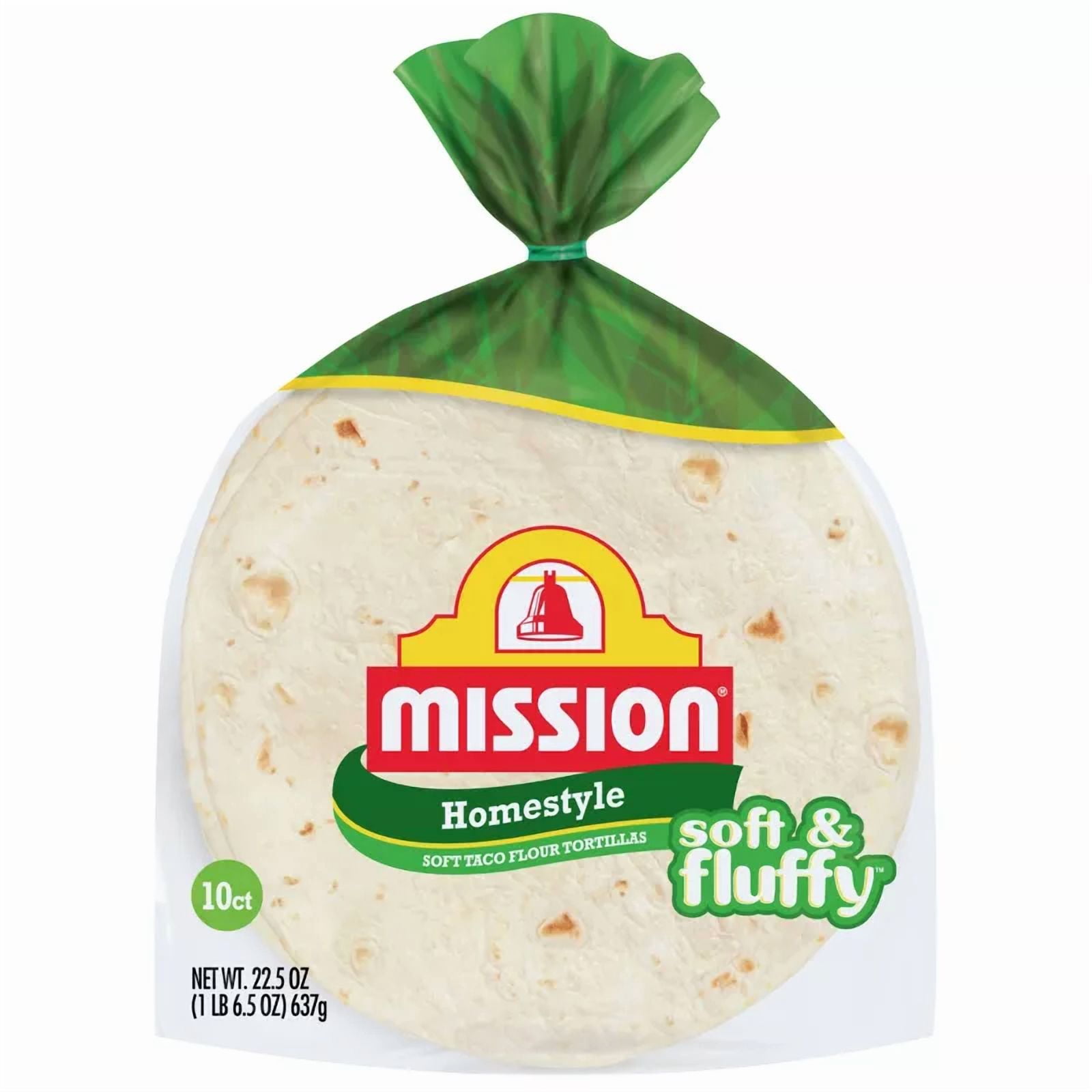 Mission Taco Size Soft & Fluffy Homestyle Flour Tortillas - 22.5oz/10ct ...