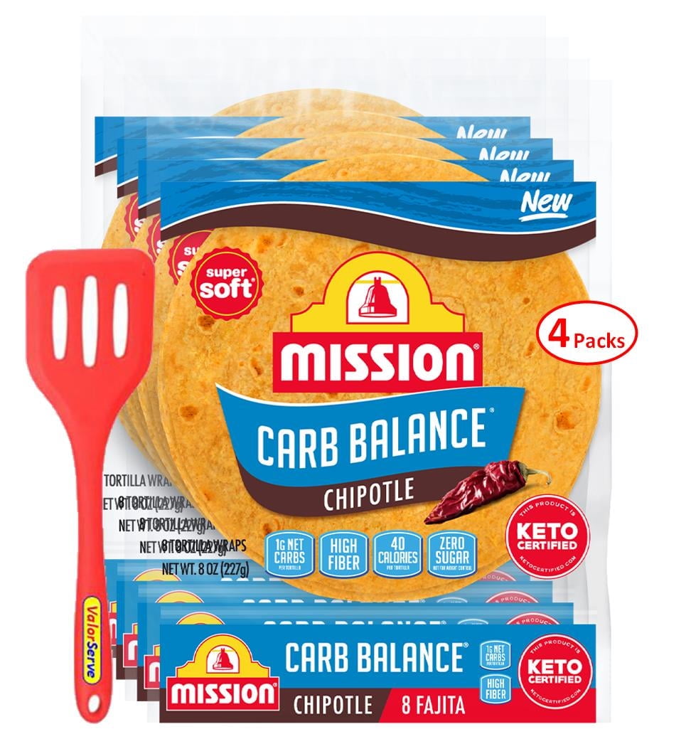 MISSION Carb Balance Chipotle Fajita Tortillas, 6-Inch Size, 1g Net ...