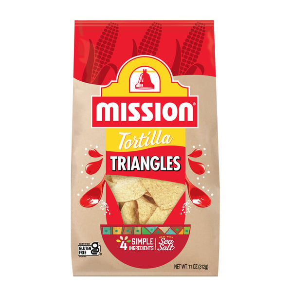 Mission Triangles White Corn Tortilla Chips, 11 oz Bag, Pack of 6 ...