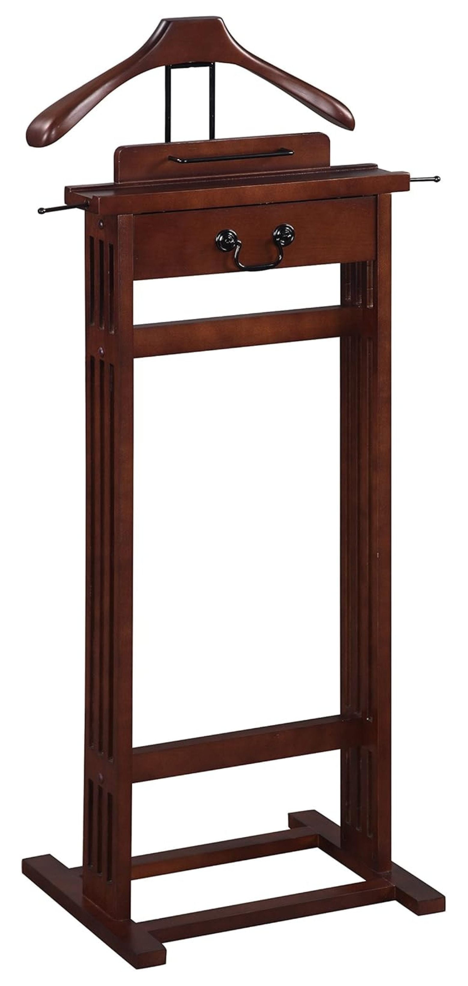 Mission Wardrobe Wood Valet Stand with Drawer, Contour Hanger, Trouser ...