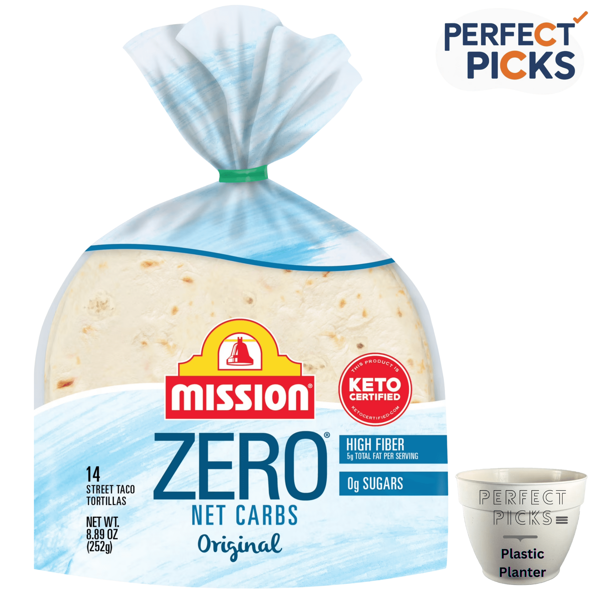 Mission Zero Net Carbs Original Flour Tortillas, Street Tacos Size, 14 ...