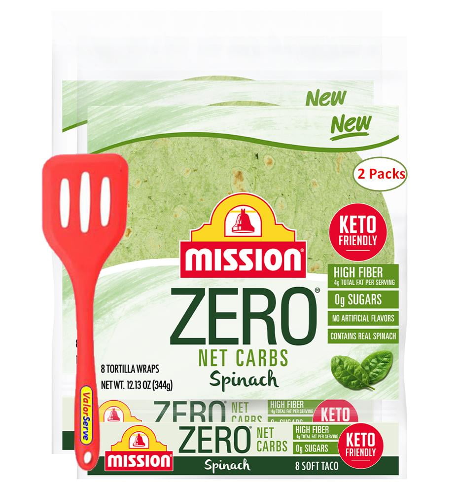 Mission Zero Net Carbs Spinach Soft Taco Tortilla 2 Pack, 8 Count, 8 ...