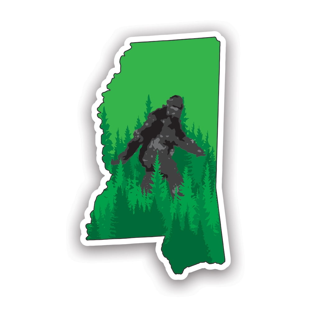 Mississippi Bigfoot Flag Sticker Decal - Self Adhesive Vinyl ...