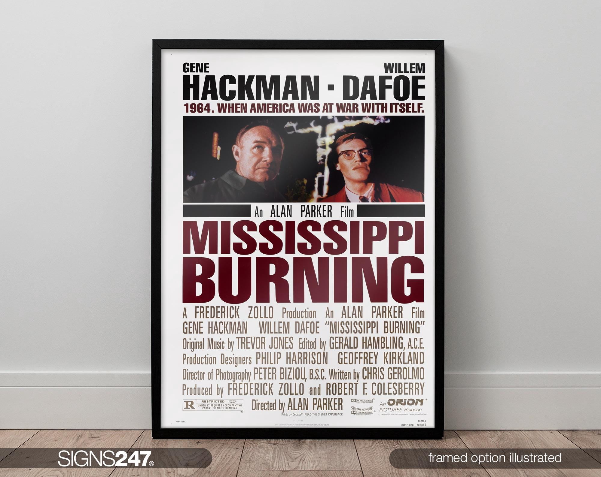 Mississippi Burning Poster | Gene Hackman | Williem Dafoe | Frances ...