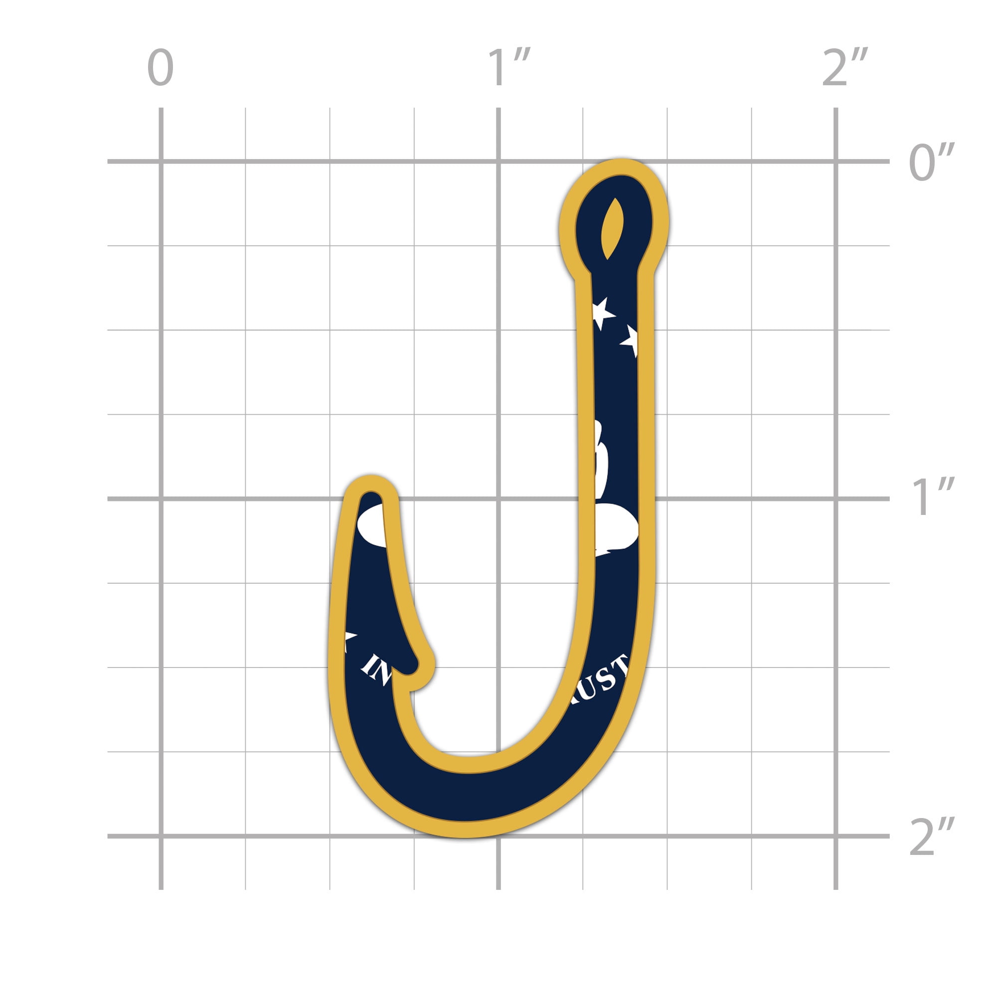 Mississippi Fish Hook Sticker for water bottle phone tumbler hard ...