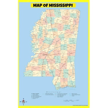 Tennessee Map Poster - Laminated Wall Map - Style A - 20x30 - Ideal for Classrooms and Homes ...