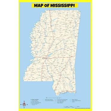 Tennessee Map Poster - Laminated Wall Map - Style B - 18x24 - Ideal for Classrooms and Homes ...