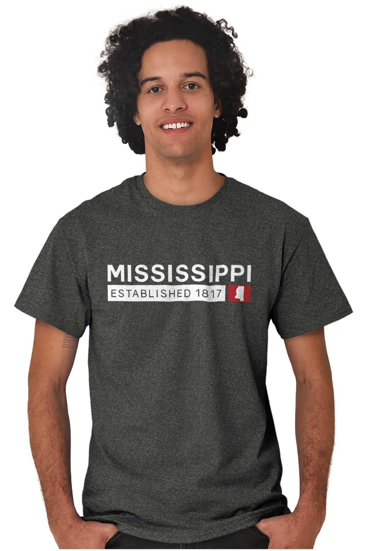 Mississippi Map Shape Established Men's Graphic T Shirt Tees Brisco ...