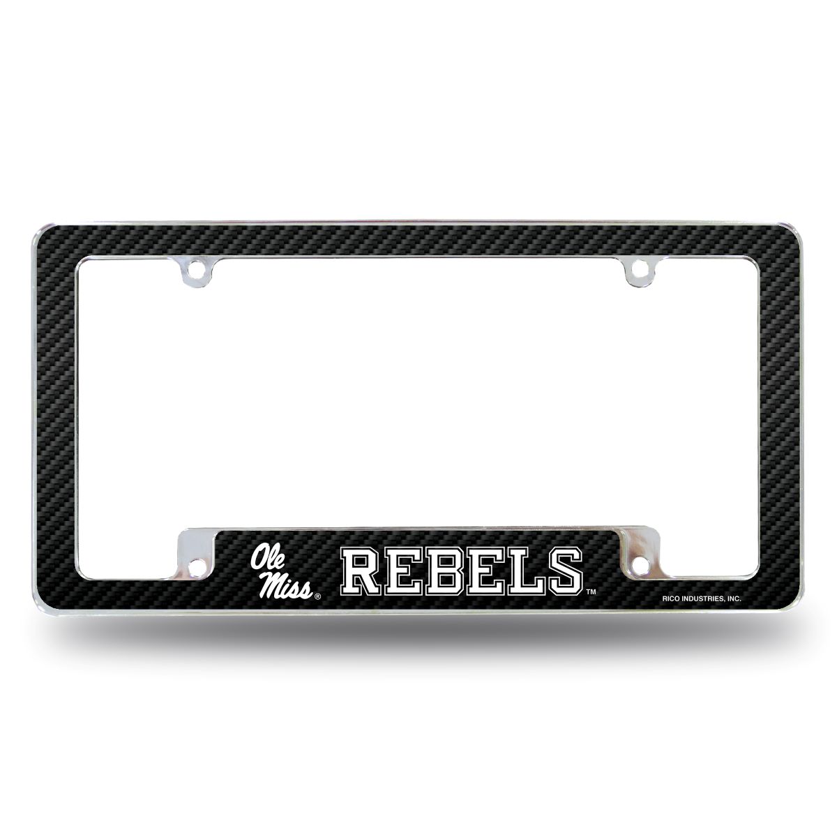 Mississippi-Ole-Miss-Rebel's Chrome Metal License Plate Frame with ...